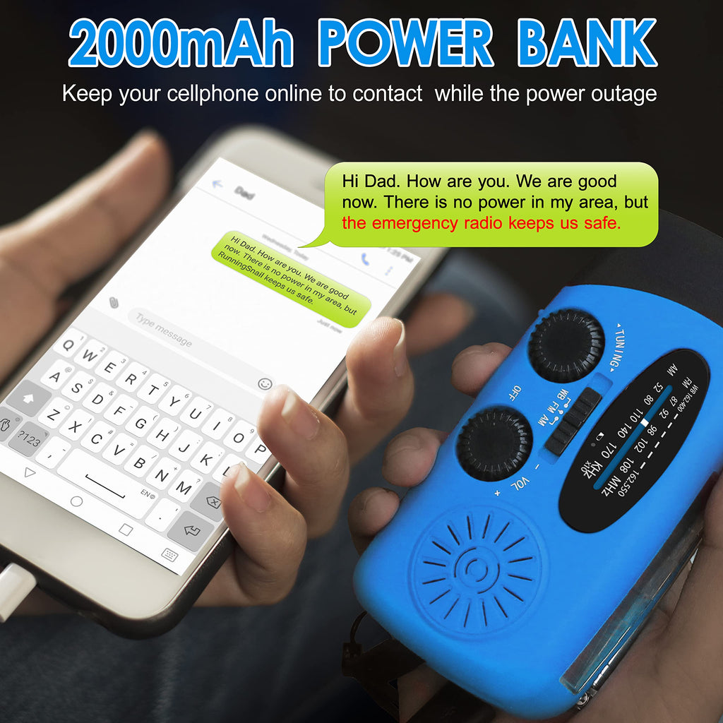 Emergency Rechargeable Power Bank Radio | Blue – Invest in Survival